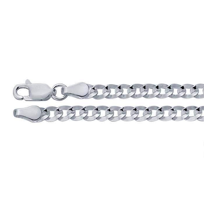 Buy 925 Sterling Silver Flat Curb Chain - 18 20 24in | FREE SHIPPING ...